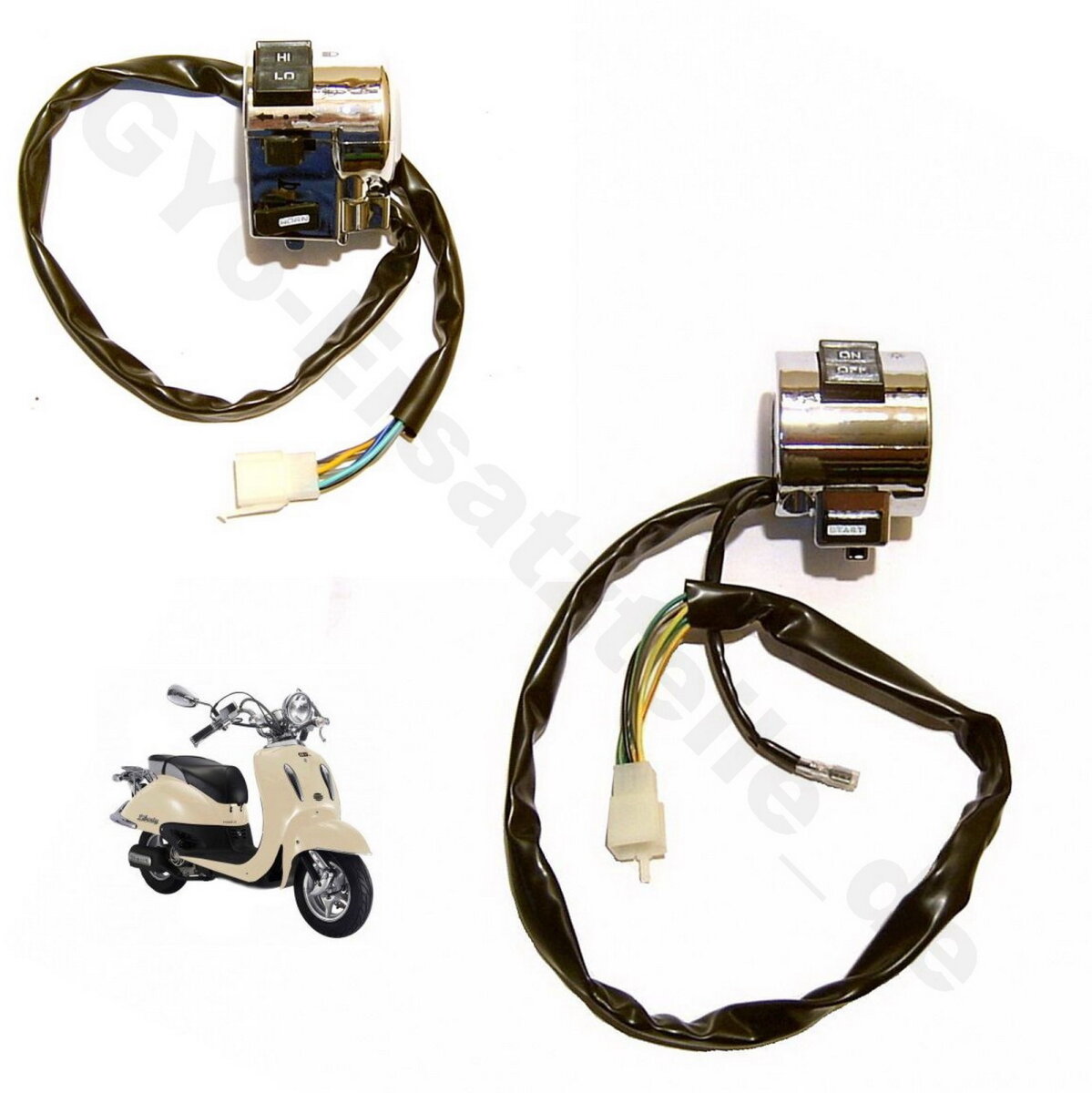 LENKER SCHALTEREINHEIT RECHTS & LINKS CHINA RETRO CRUISER SCOOTER ROL ...